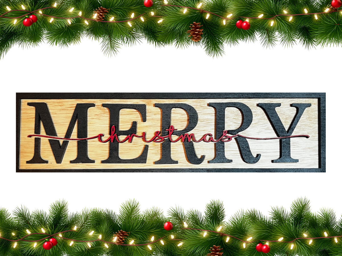 “Merry Christmas” Plaque – Custom Holiday Decor – Three Pines Laser ...